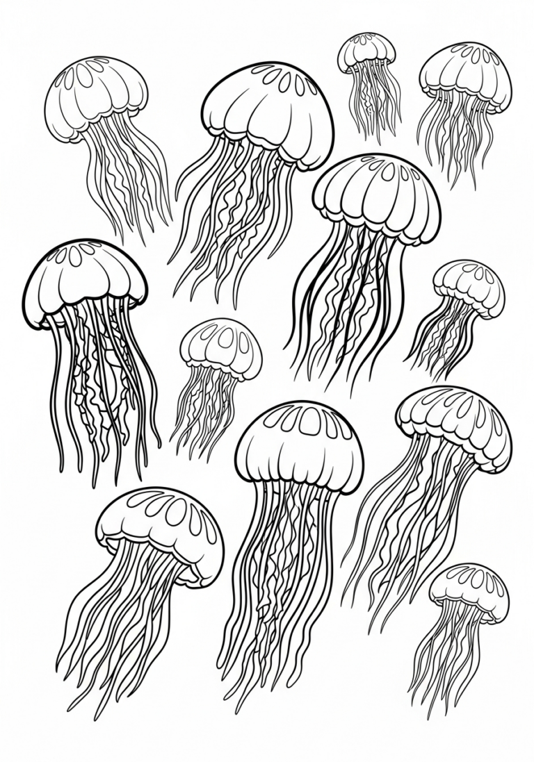 28 Jellyfish Coloring Pages | Free PDF Printables at YoloColoring