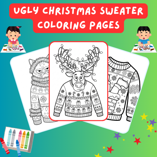 29 Ugly Christmas Sweater Coloring Pages | Free PDF Printables