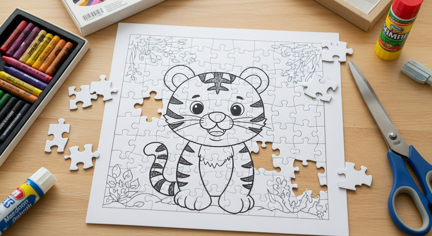 How to Turn Coloring Pages into Custom Jigsaw Puzzles | DIY Guide
