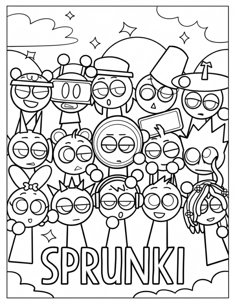 23 Sprunki Coloring Pages | Free PDF Printables
